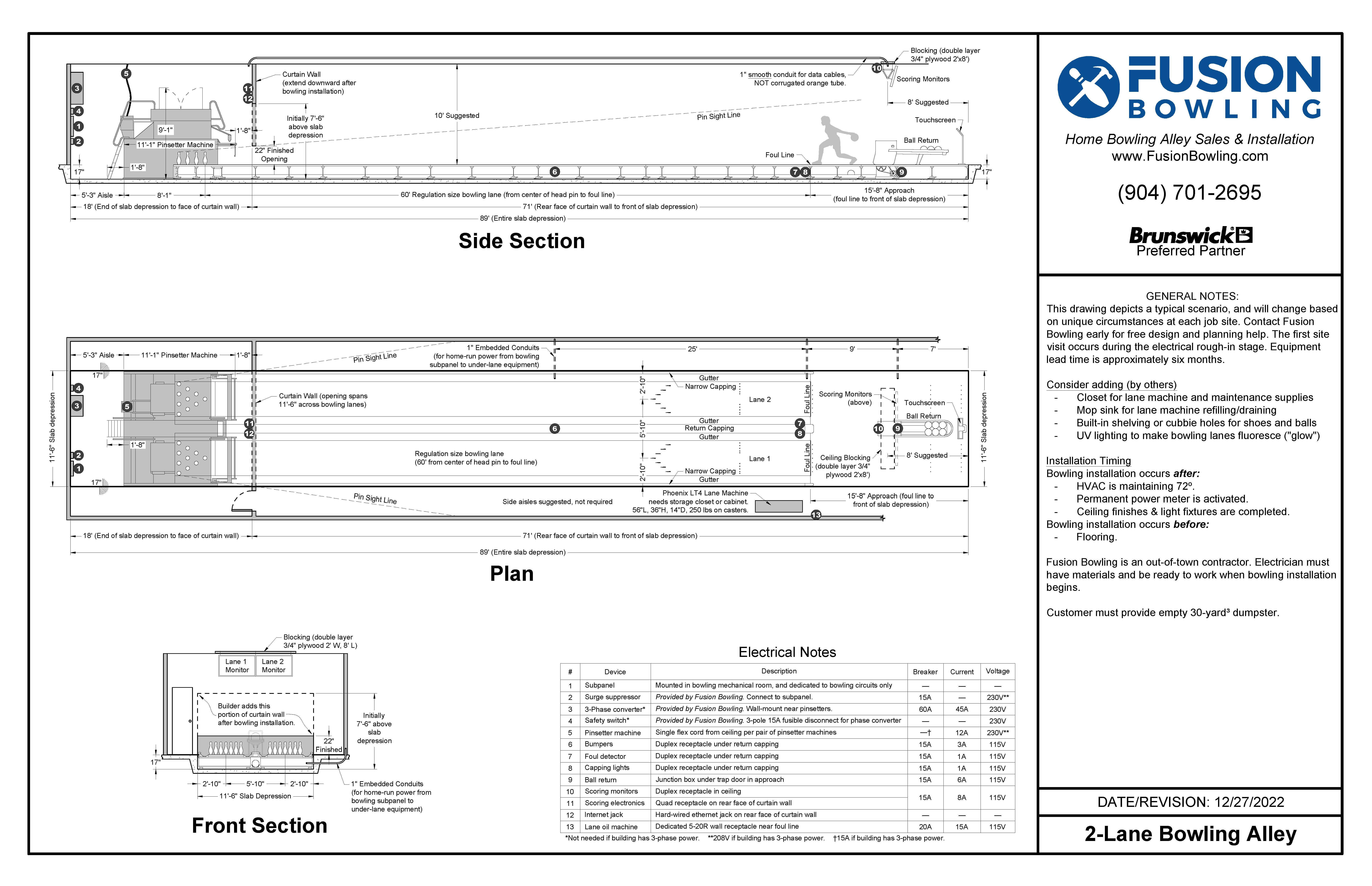 Bowling Alley Lane Dimensions Fusion Bowling